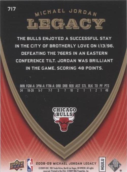 2008-09 Upper Deck Michael Jordan Legacy - Michael Jordan #717 | eBay