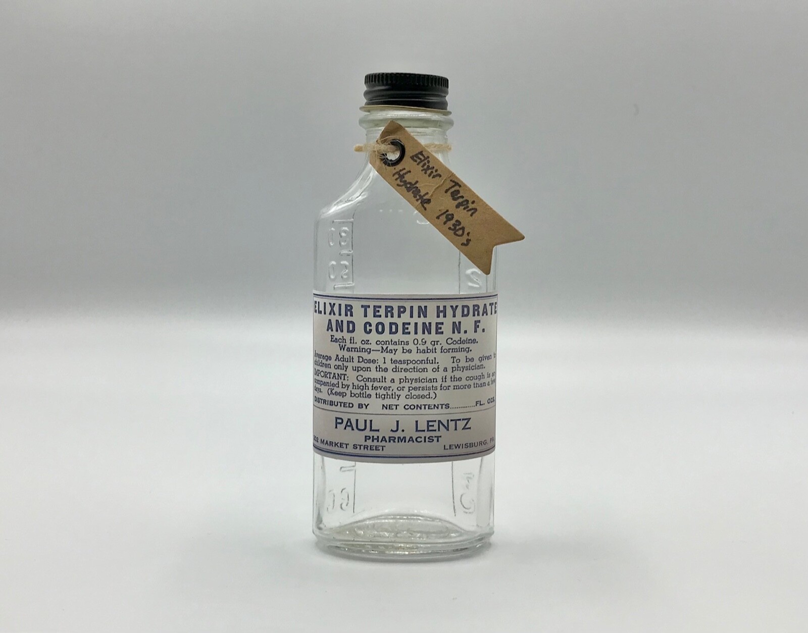 #547 Elixir Terpin Hydrate & Codeine Restored Bottle Vintage / Antique ...