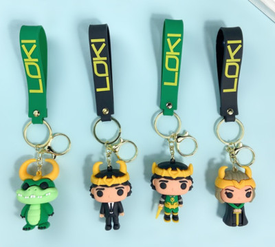4 Styles New Disney Marvel Loki 3D PVC Pendant Keychains Key Rings 2.4 ...