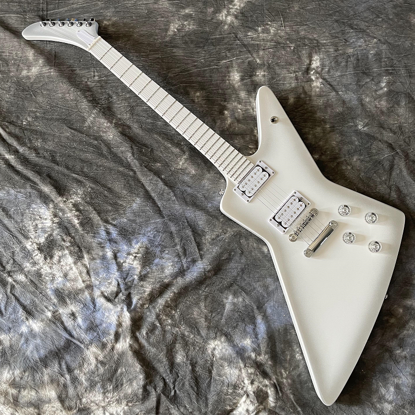 Custom Explore Snowflake White Electric Guitar H-H Chrome Hardware Fast ...