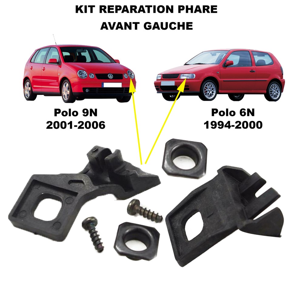 Gancio Di Riparazione Faro Sinistro Pinze per VW POLO 6N 9N 6Q0998225 ...