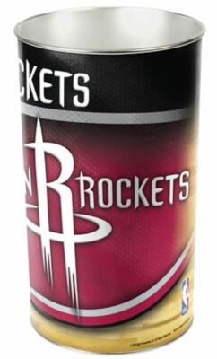Houston Rockets 15 Inch Metal Wastebasket [NEW] NBA Trash Can Garbage ...