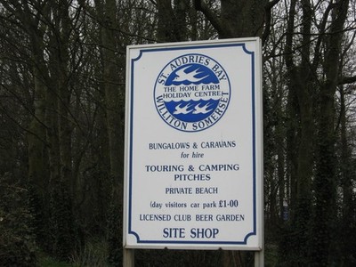 Photo A3 Signpost at the entrance to Home Farm holiday centre Watchet ...