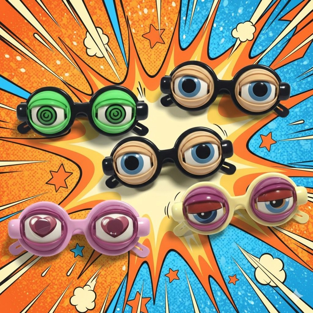 Funny Crazy Blink Eye Glasses Toy for Kids & Adults Winking Party Prank ...