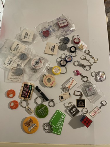 35pc-Vintage Advertising Promo Keychains Key Rings Lot Coin & More | eBay