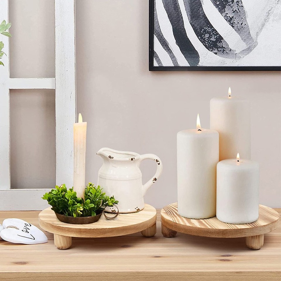 Desktop Flower Stand Tea Table Flowerpot Holder Wood Display Riser ...