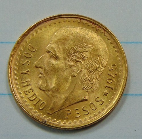 MEXICO - 1945 (2 1/2) DOS Y MEDIO PESOS .900 GOLD COIN | eBay