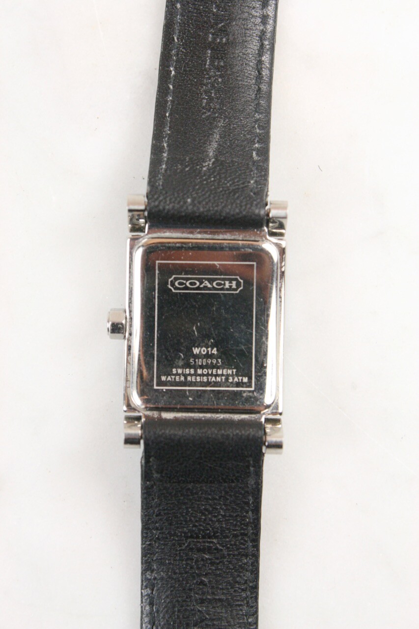 COACH Rectangle Case Woman’s Watch 4 Jewels W014 SWISS | eBay