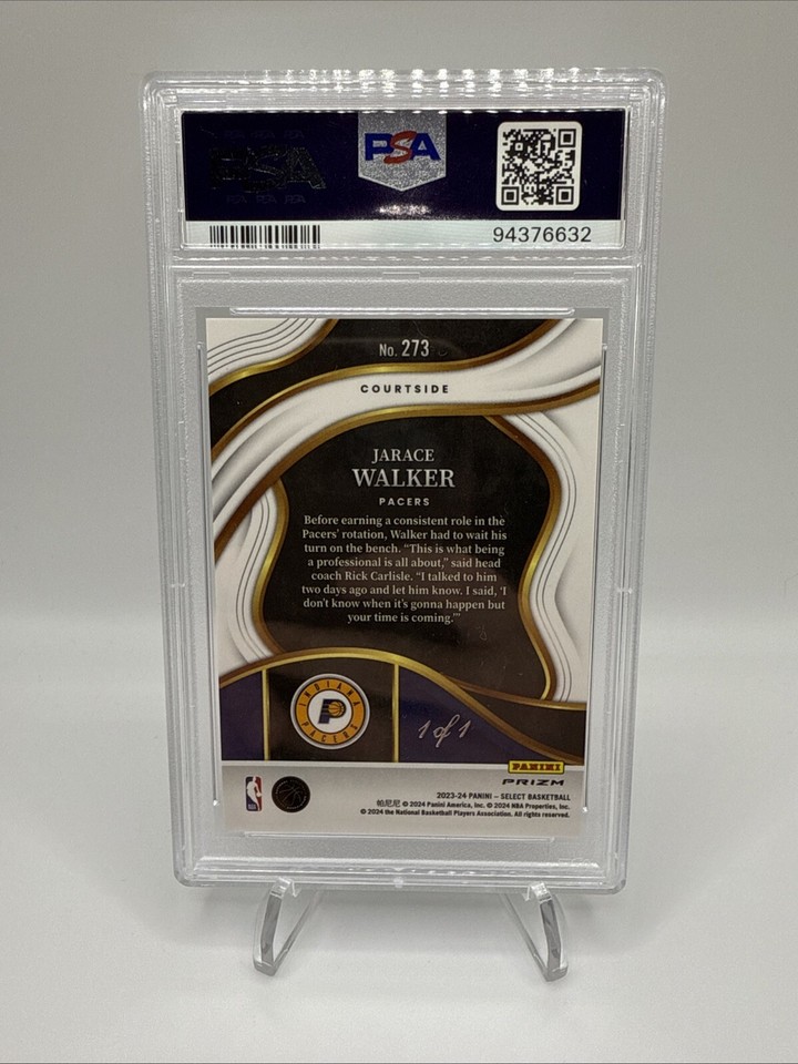 2023 Select Jarace Walker Black White Gold Prizm SSP TRUE 1/1 Rookie RC ...