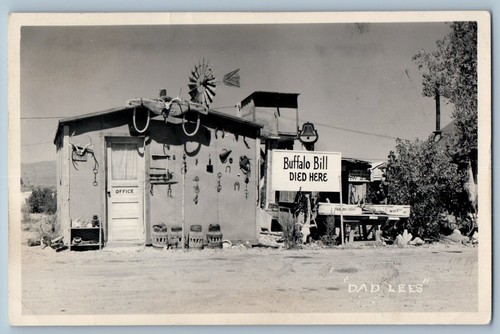 Oreana NV Postcard RPPC Photo Dad Lee Roadside Attraction Buffalo Bill ...