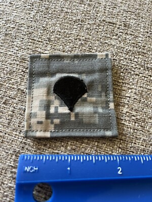 US Army Specialist SPC E-4 Enlisted Rank ACU Hook / Loop Patch INV6655 ...