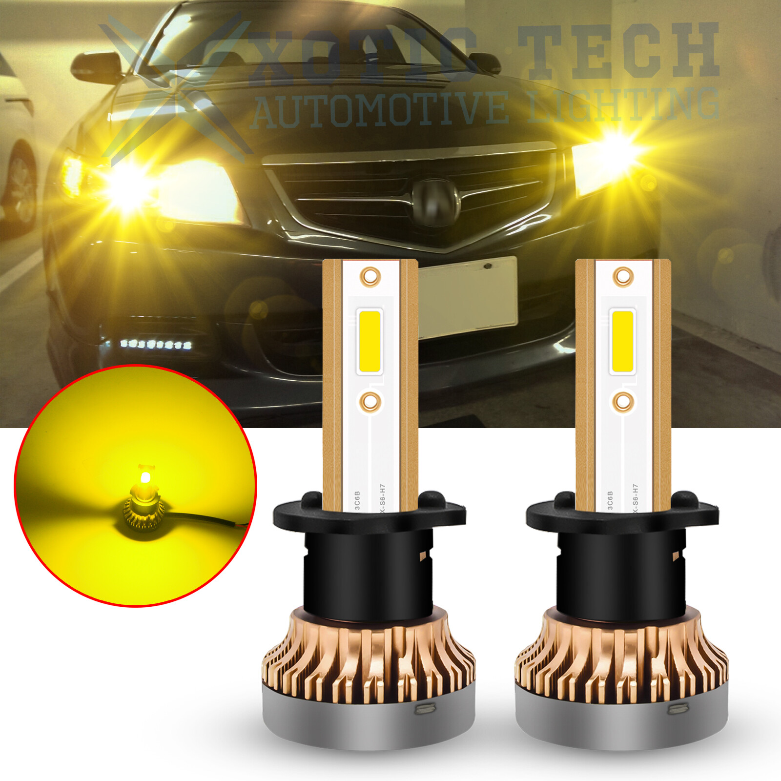 For ACURA TSX 2004 05 06 07 2008 High Beam Kit Golden Yellow LED ...