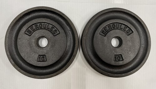 Hercules 10 lb Barbell Weight Plates, standard 1" hole, x 2 = 20 lb ...