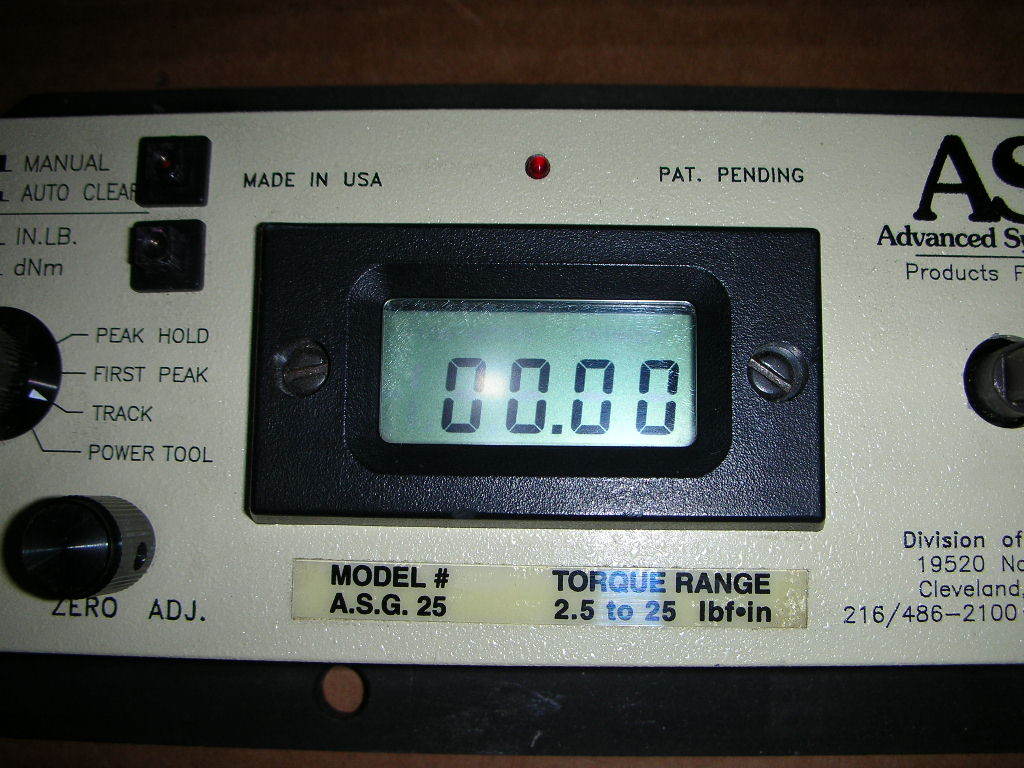 ASG Jergens ASG25 25in-lb 28.25 DN.m 1/4" DIGITAL TORQUE TESTER ASG 25 ...