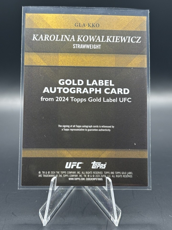 2024 TOPPS GOLD LABEL UFC KAROLINA KOWALKIEWICZ AUTOGRAPH CARD AUTO ...