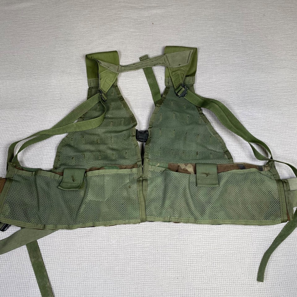 M81 Woodland Camo FLC Fighting Load Carrier Tactical Vest USGI USMC ...