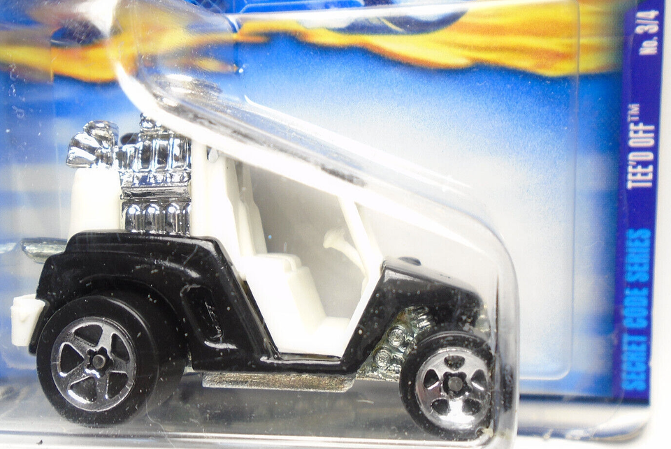 2000 HOT WHEELS TEE'D OFF SECRET CODE SERIES BLACK WHITE 2 1/4" DIECAST ...