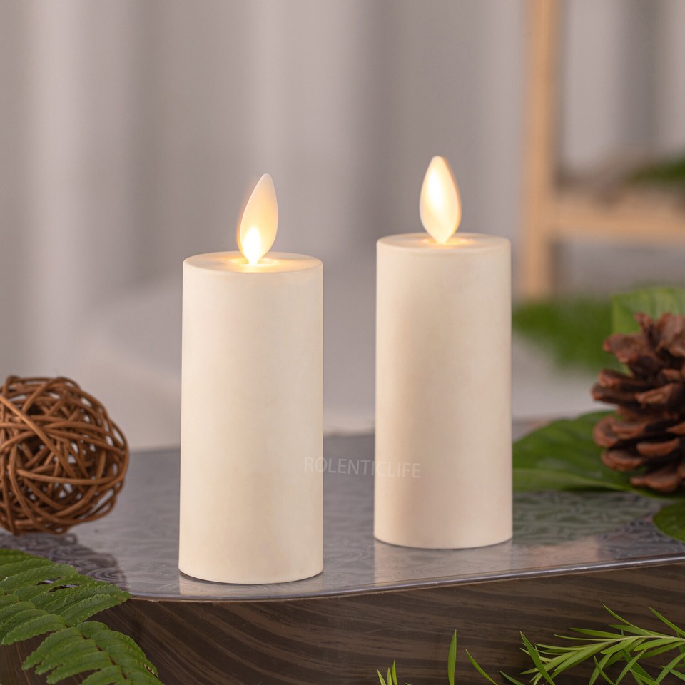 Luminara Flameless Battery Votive Candles with Remote Moving Wick Ivory ...