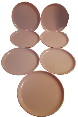 Spaulding Ware Plates Small 6 3/4" Pink Set of 7 Vtg 60’s Chicago MCM ...