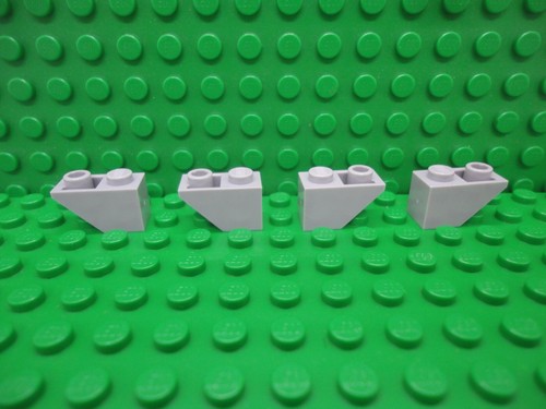 Lego 4 Light Bluish Gray 2x1 Inverted 45 degree brick block Slopes NEW ...