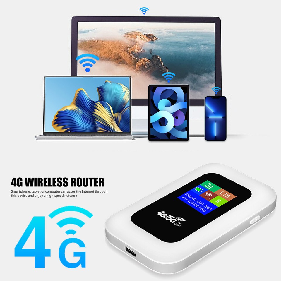 2024 New Portable 5G LTE Wireless WiFi Router Mobile Broadband MIFI LCD ...