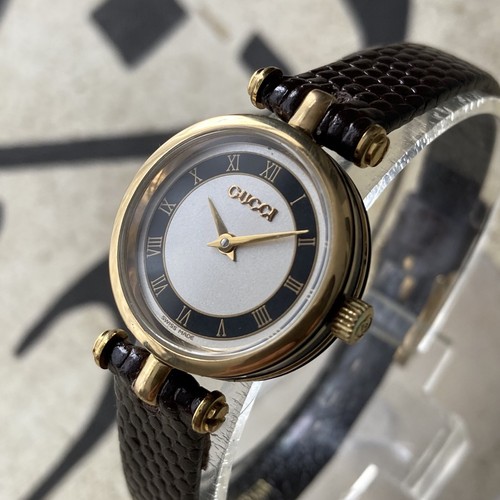 Gucci Watch 2000L Ladies Vintage 1990s Swiss Made Gold Plated 22mm Case ...