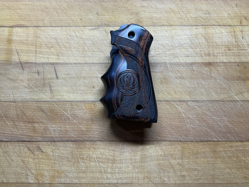 RUGER 22/45 Mark 4 Factory Finger Groove Wood Grips Hunter Oversized ...