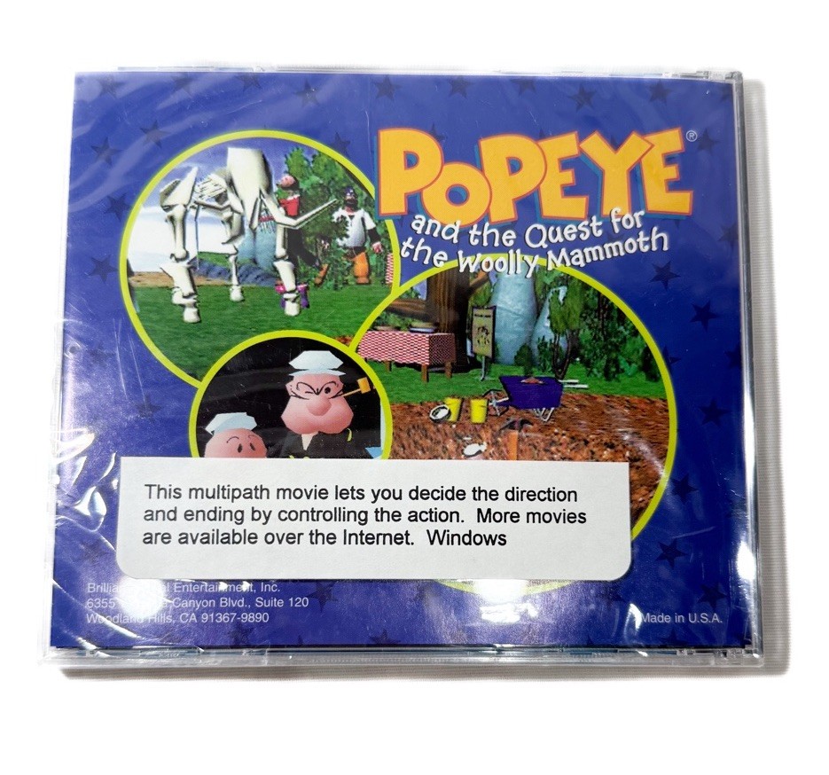 NEW Popeye and the Quest for the Wooly Mammoth Interactive Multipath Movie PC | eBay
