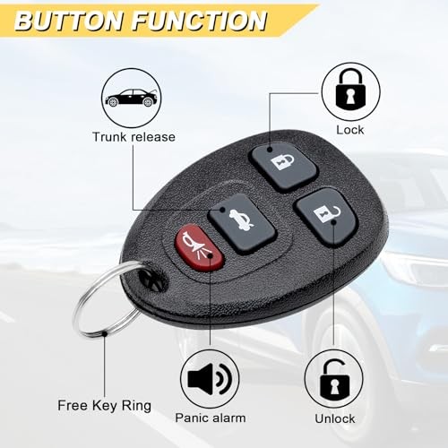 KOBGT04A Key Fob Replacement for 06-10 Chevy Cobalt & Pontiac G6, 4 Btn ...