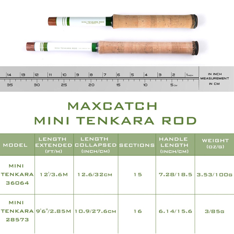 Maxcatch Tenkara Fly Fishing Rod Telescoping Rod: 9/9'6''/10/11/12/13 ...