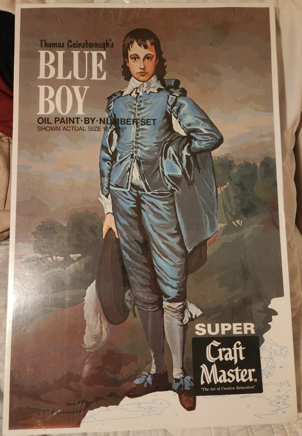 New Old Stock Super Craft Master Blue Boy Paint By Number Kit 18 x 28 ...