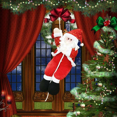 Hanging Decor Climbing Rope Doll Santa Claus Xmas Ornaments Wall Window ...