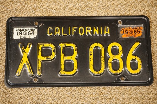 Vintage Original 1963 California XPB086 Black Gold License Plate 63 | eBay