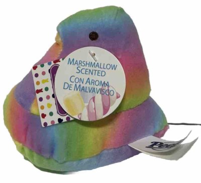 NEW! 2024 PEEPS Easter 5" Marshmallow Scented Chick Rainbow Plush Ships ...