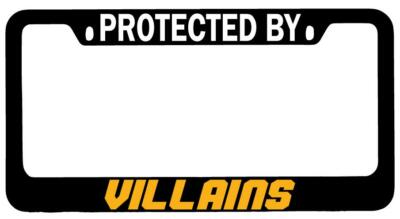 Protected By Villains Black METAL License Plate Frame Auto My Hero ...