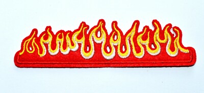 Red Fire Flames 3.9" Embroidery Iron On Appliqué Patch ≈10*2.5 cm | eBay
