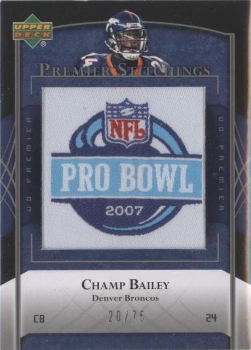 2007 UD Premier - Stitchings Champ Bailey #PS-46 Alternate Logos /75 ...