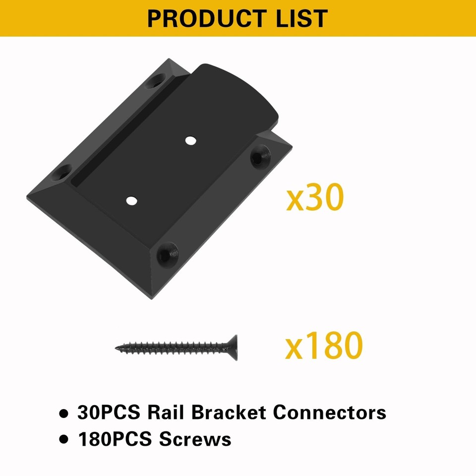 30Pcs Aluminum Deck Railing Brackets Connector for 2x4 Railing Wood ...