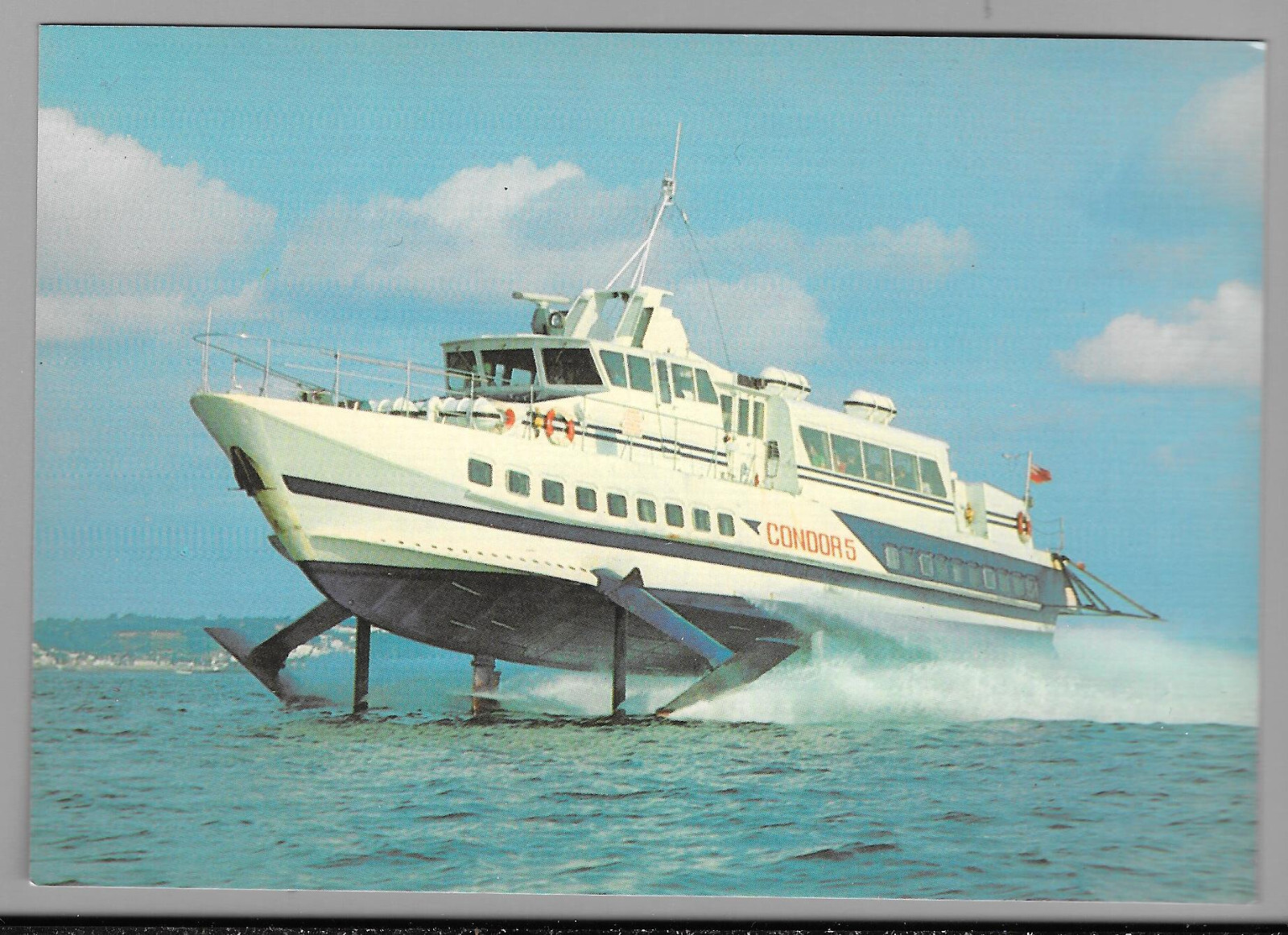 Condor 5 Hydrofoil Boat French English Channel VIntage Postcard ...