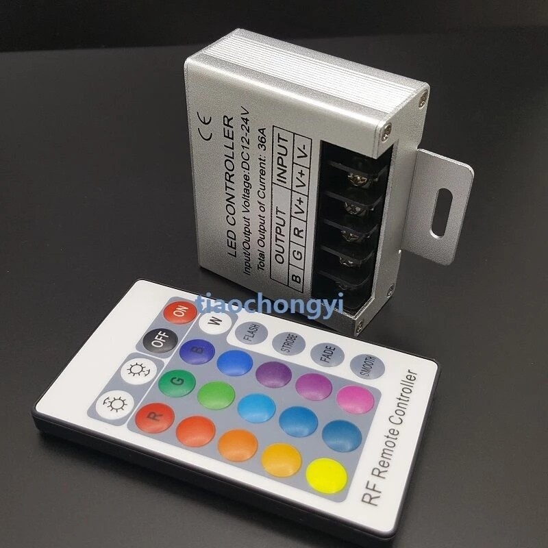 DC 12V 36A 288W 24key RF Remote Controller Control RGB 3528 5050 SMD ...