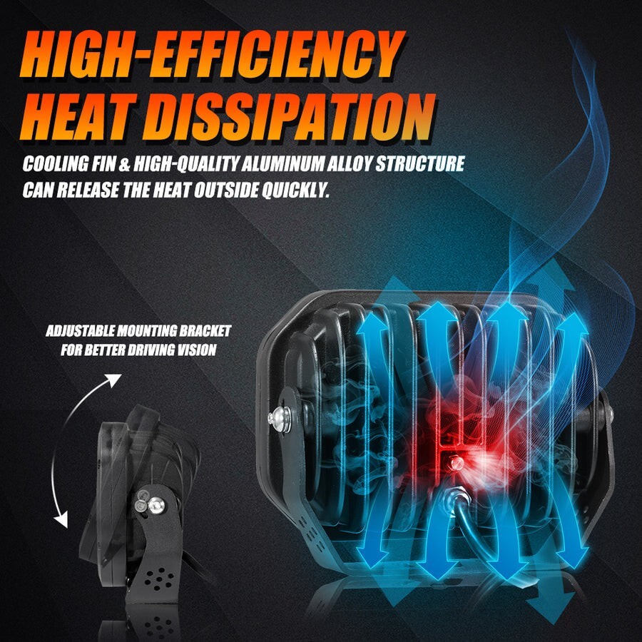 7X5 INCH RECTANGLE LED PODS AMBER SPOT DRIVING LIGHTS WITH DRL | eBay