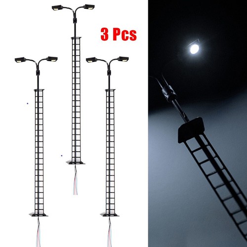 Model Railway LED Street Model Light Twoheads Lamp Pack of 3 (White ...