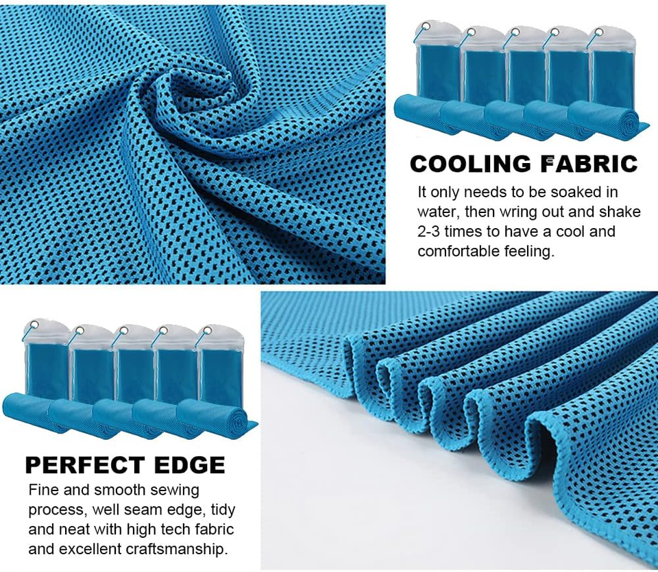 10 Pack Cooling Towels Bulk Microfiber Ice Towel Quick Dry Breathable ...