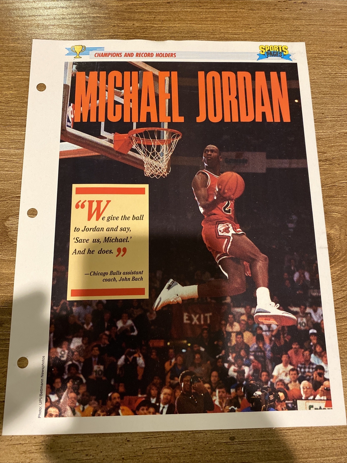 Michael Jordan Sports Pages 1992 Champions and Record Holders | eBay