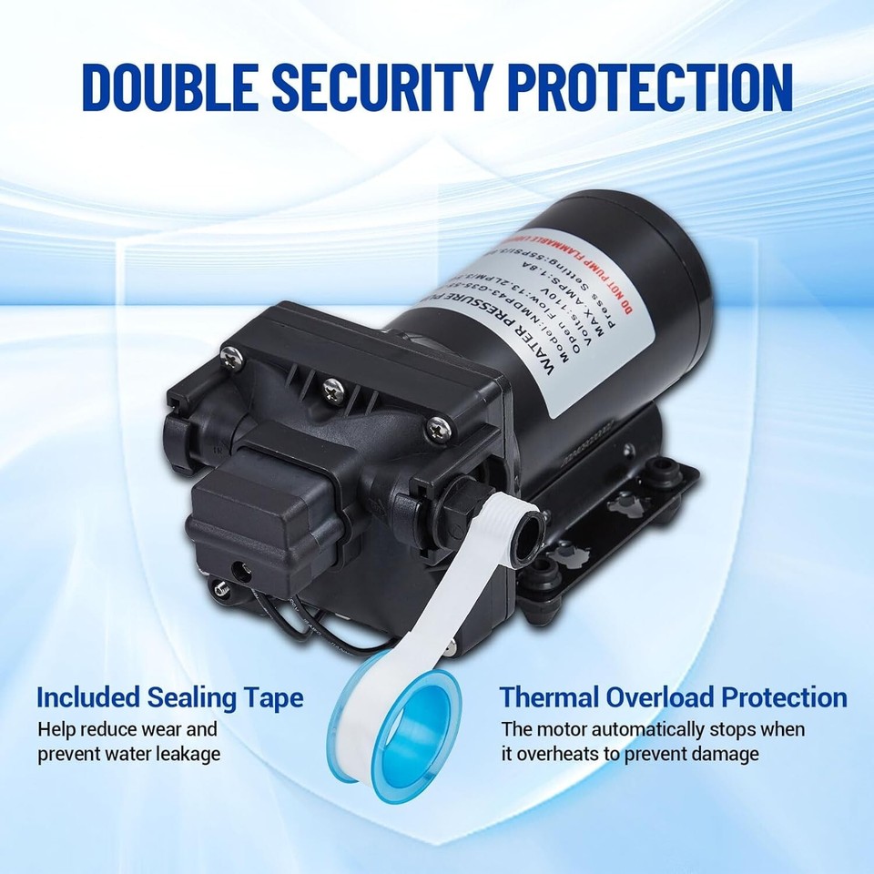 Water Pressure Booster Pump 110V 3.5GPM On Demand Water Diaphragm Pump ...