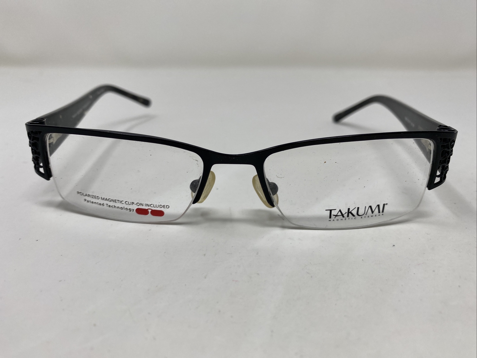 Takumi Eyewear T9882 90 50-17-135 Black Half Rim Metal Eyeglasses Frame ...