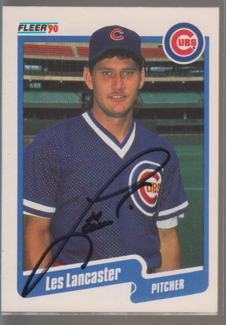 Autographed 1990 Fleer Les Lancaster - Cubs | eBay