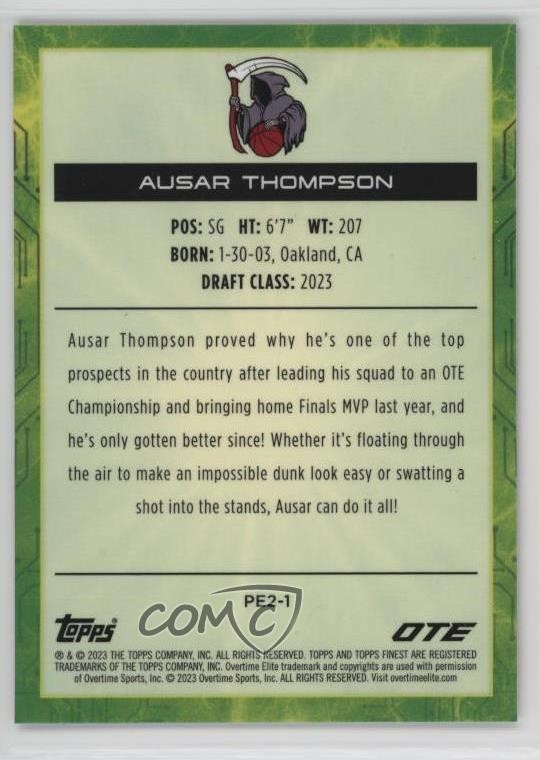 2022-23 Topps Finest OTE Overtime Elite Planet Elite Ausar Thompson # ...