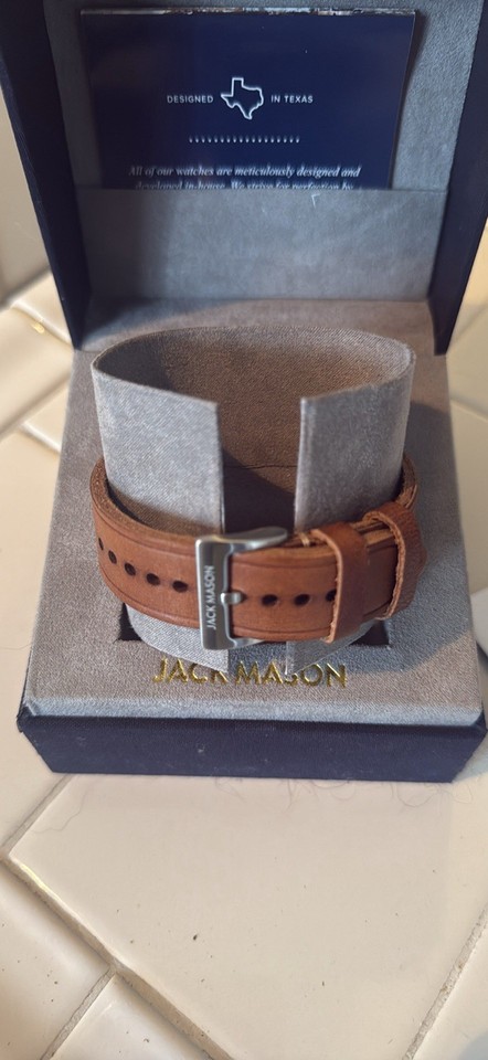 Jack Mason Aviator Chronograph Watch JM-A102-018 Leather Strap | eBay