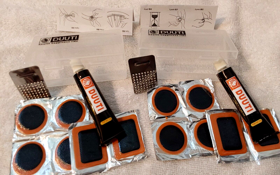 2X DUUTI Vulcanizing Bike Tire Inner Tube Patch Repair Kit (2) 6 ...